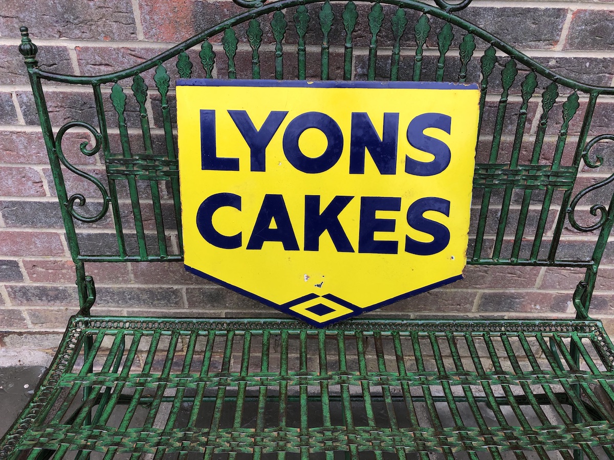 Lyons Cakes, double sided enamel advertising sign - Vintage Pine Etc. Ltd
