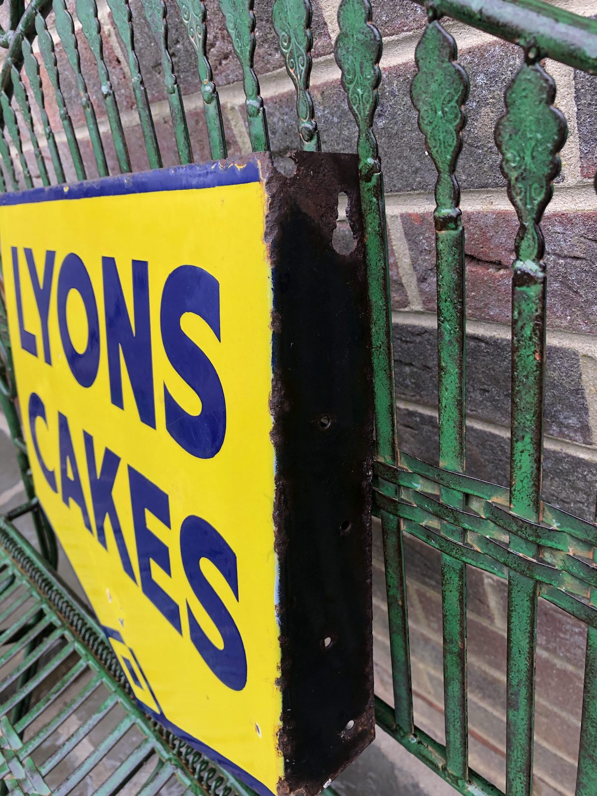 Lyons Cakes, double sided enamel advertising sign - Vintage Pine Etc. Ltd