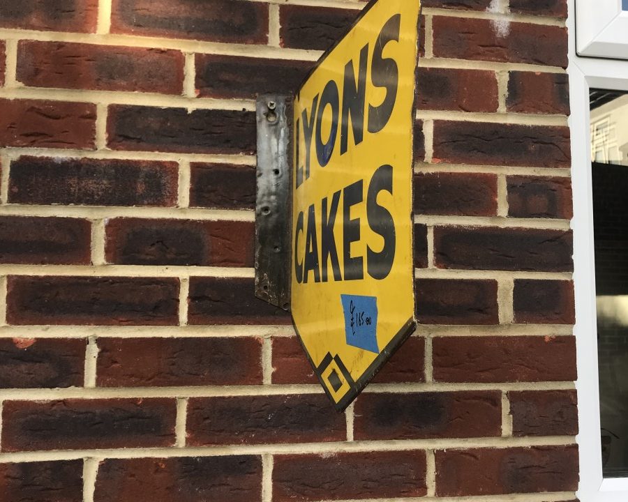 Lyons Cakes, double sided enamel advertising sign - Vintage Pine Etc. Ltd